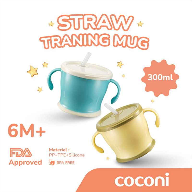 Jual Coconi Early Age Straw Training Mug / Botol Minum Bayi / Wadah ...