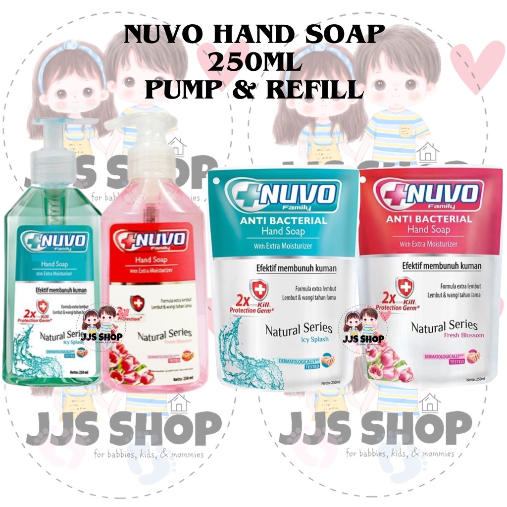 Jual NUVO HAND SOAP WASH WITH EXTRA MOISTURIZER ANTI BACTERIAL 250ML ...