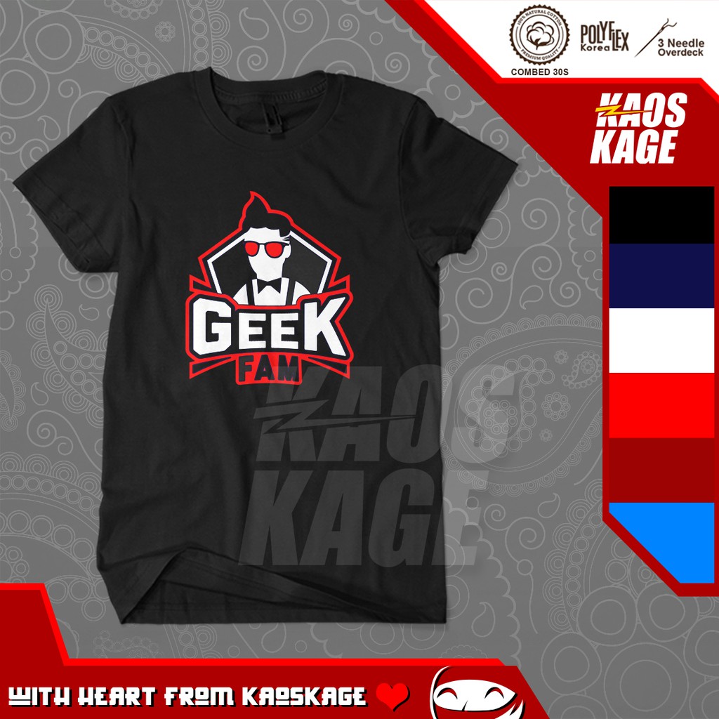 Jual Kaos Baju Distro GEEK-FAM-GAMER Cotton Combed 30s / Kaos Gamer ...