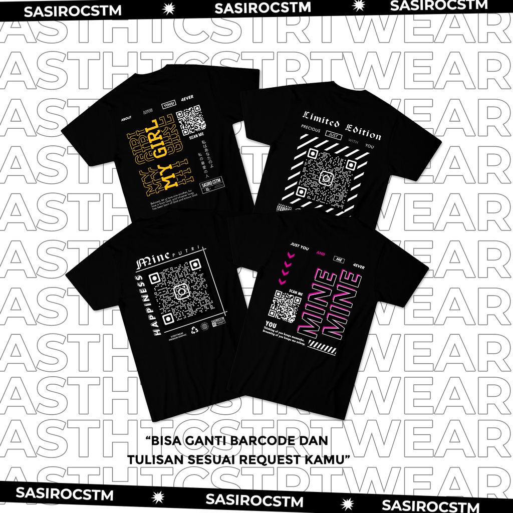 Jual ALL KAOS BARCODE V1 [BISA REQUEST GANTI BARCODE+TULISAN] | Shopee ...