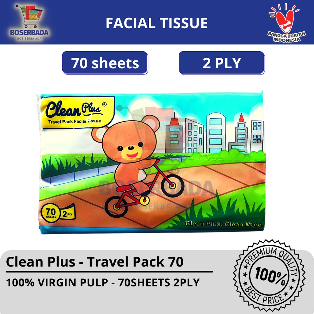 Jual CLEAN PLUS - Tisu Travel Pack / Tissue Travel Pack 70 Sheets (2 ...