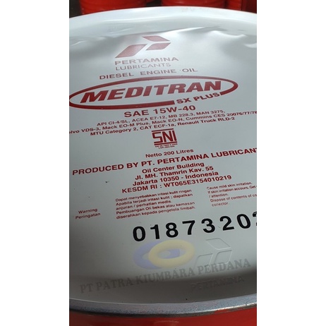 Jual Oli Pertamina Meditran Sx Plus 15w - 40 Pelumas 209Liter | Shopee ...
