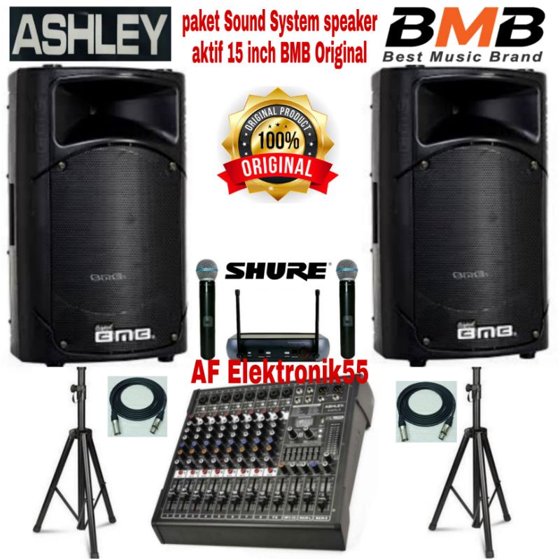 Jual Paket Sound System BMB Speaker 15 Inch Aktif + mixer Ashley ...