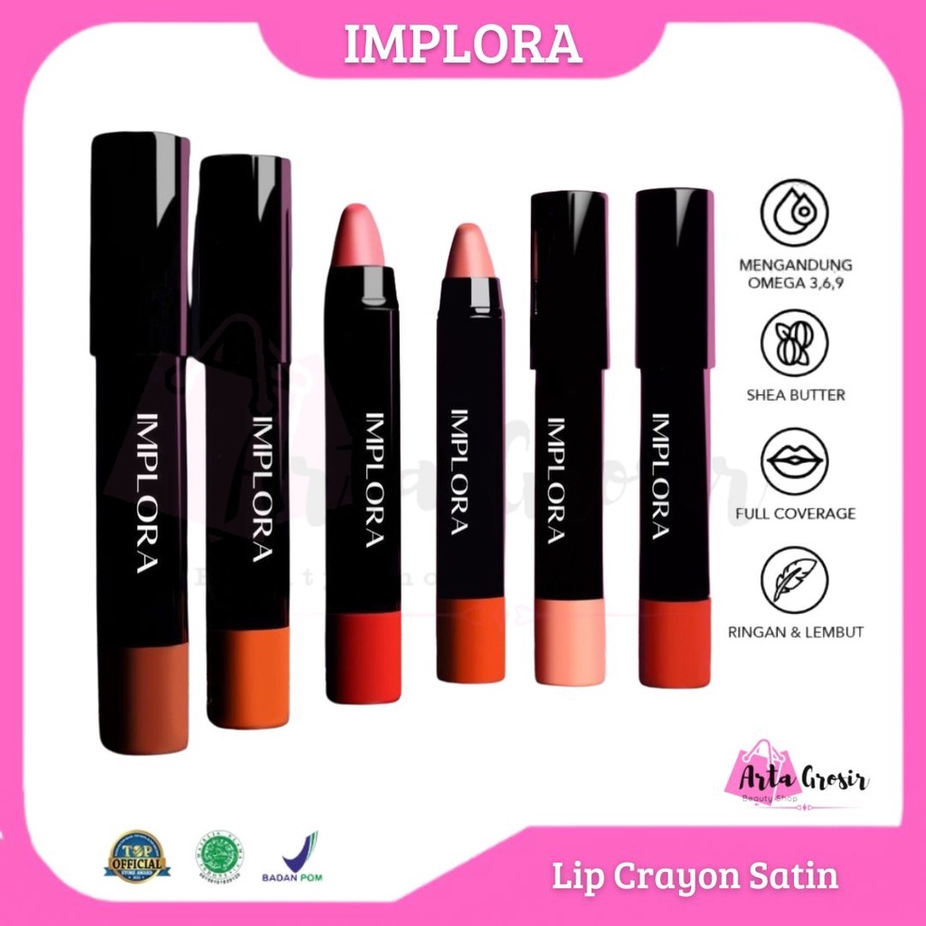 Jual IMPLORA Lip Crayon Satin - Lip Crayon BPOM Indonesia|Shopee Indonesia Jual IMPLORA Lip Crayon Satin - Lip Crayon BPOM Indonesia|Shopee Indonesia