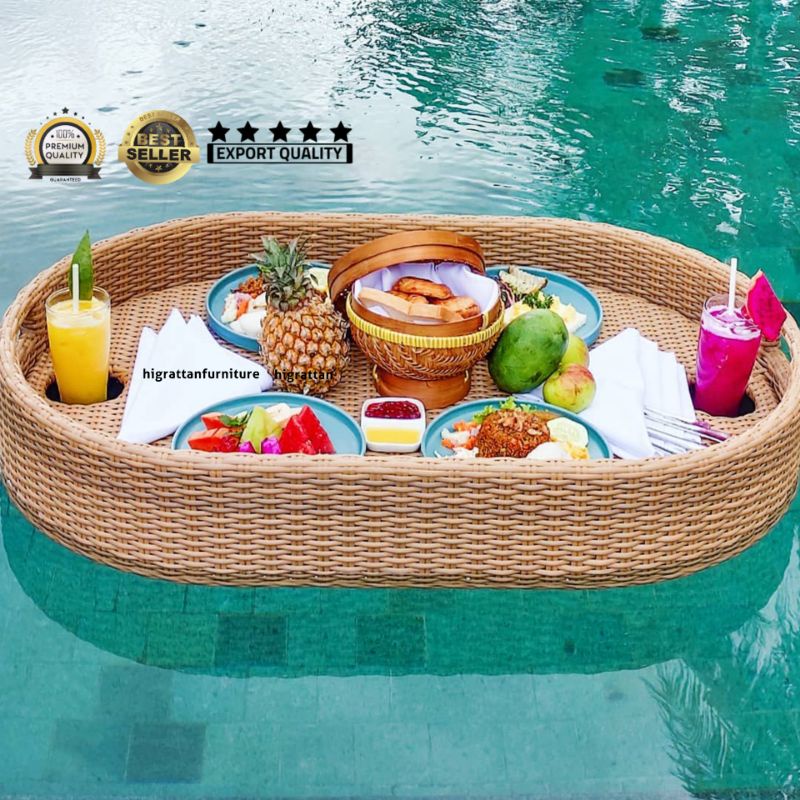 Jual Oval Floatingtray W/2 Holder Floating Breakfast Tray Nampan Apung ...