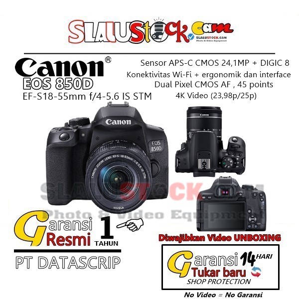 Jual Canon Eos 850D kit EF-S 18-55mm f/4-5.6 IS STM / Camera Canon 850D ...