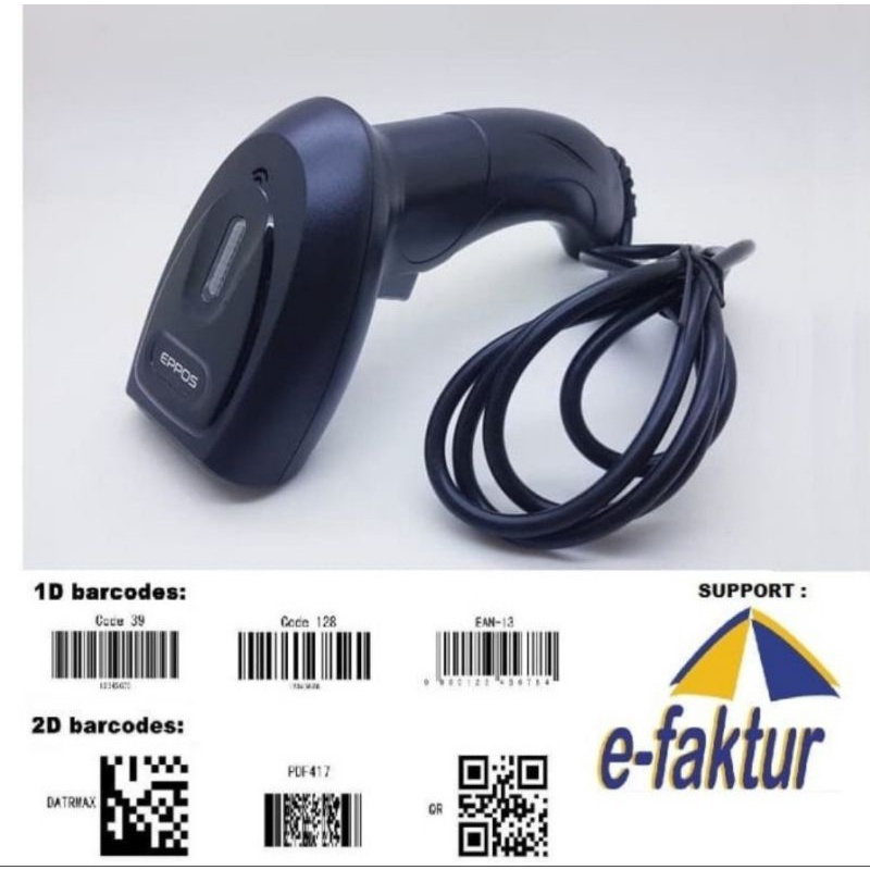 Jual Barcode Scanner EPPOS 2D EP-2D8600 Sendlsor Label E-Faktur Oriiginal | Shopee Indonesia