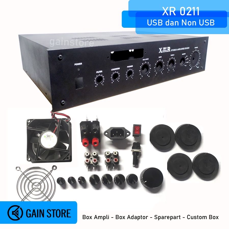 Jual Box Ampli Power Amplifier XR 0211 USB dan Non plat besi | Shopee Indonesia
