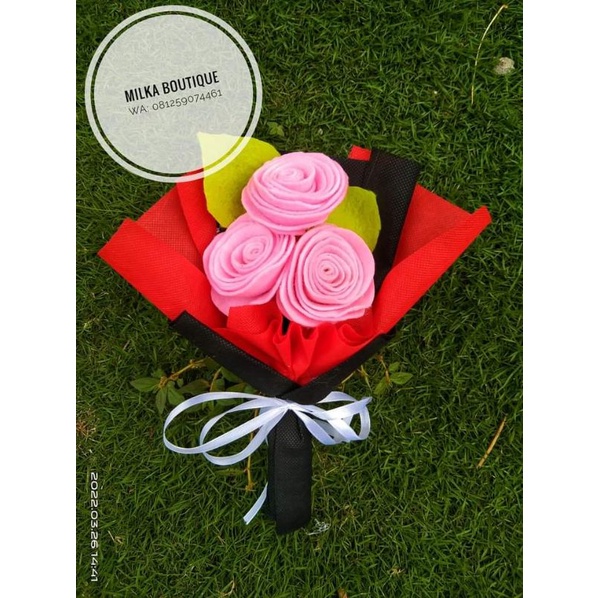 Jual buket bunga flanel 3 tangkai | Shopee Indonesia