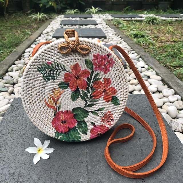 Jual SALE !! TAS ROTAN DECOUPAGE !! Rattan bag, tas ata, tas raisa ...