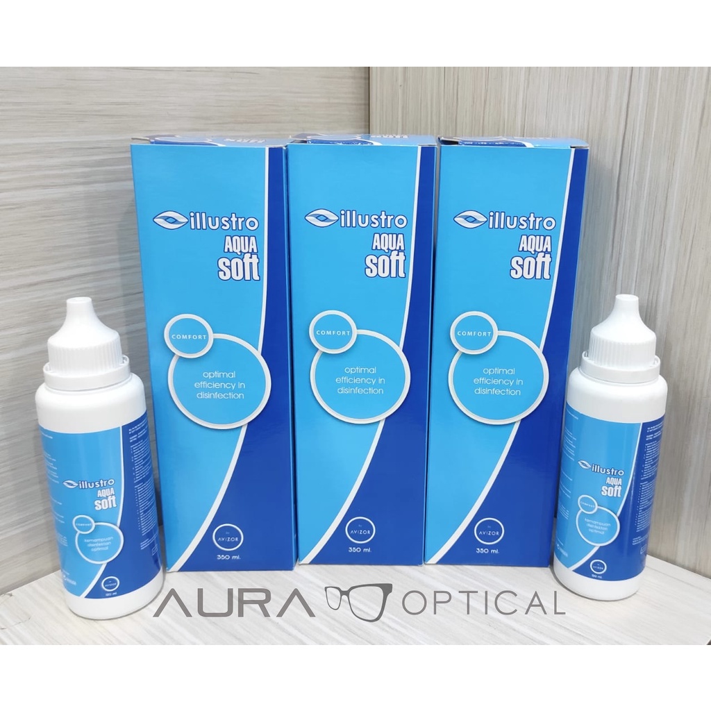 Jual Cairan Pembersih Softlens AQUA SOFT Illustro By Avizor 350 ML ...
