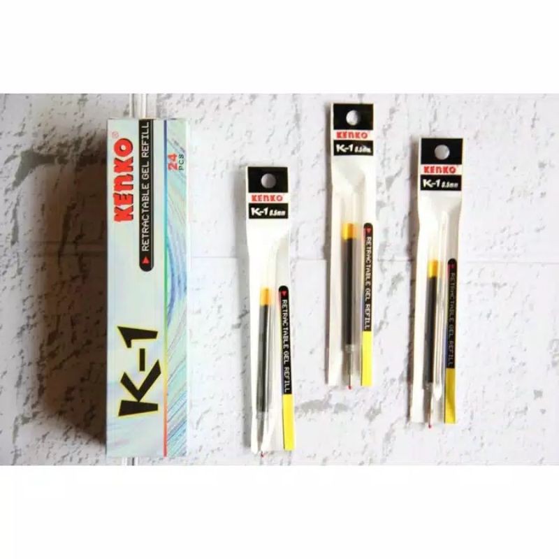 Jual Refill Isi Pulpen Gel Satuan Kenko Pen K-1 Clicker Hitam 0.5 mm ...