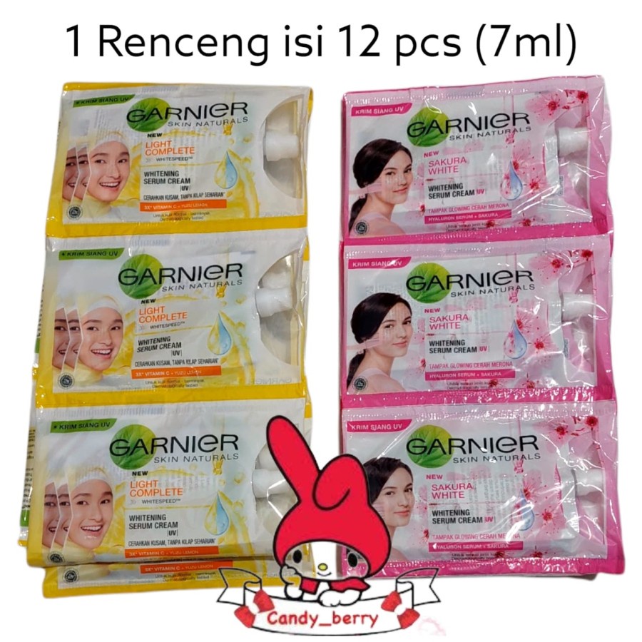 Jual Sachet Cream Garnier Light Complete Cream & Sakura Day Cream ...