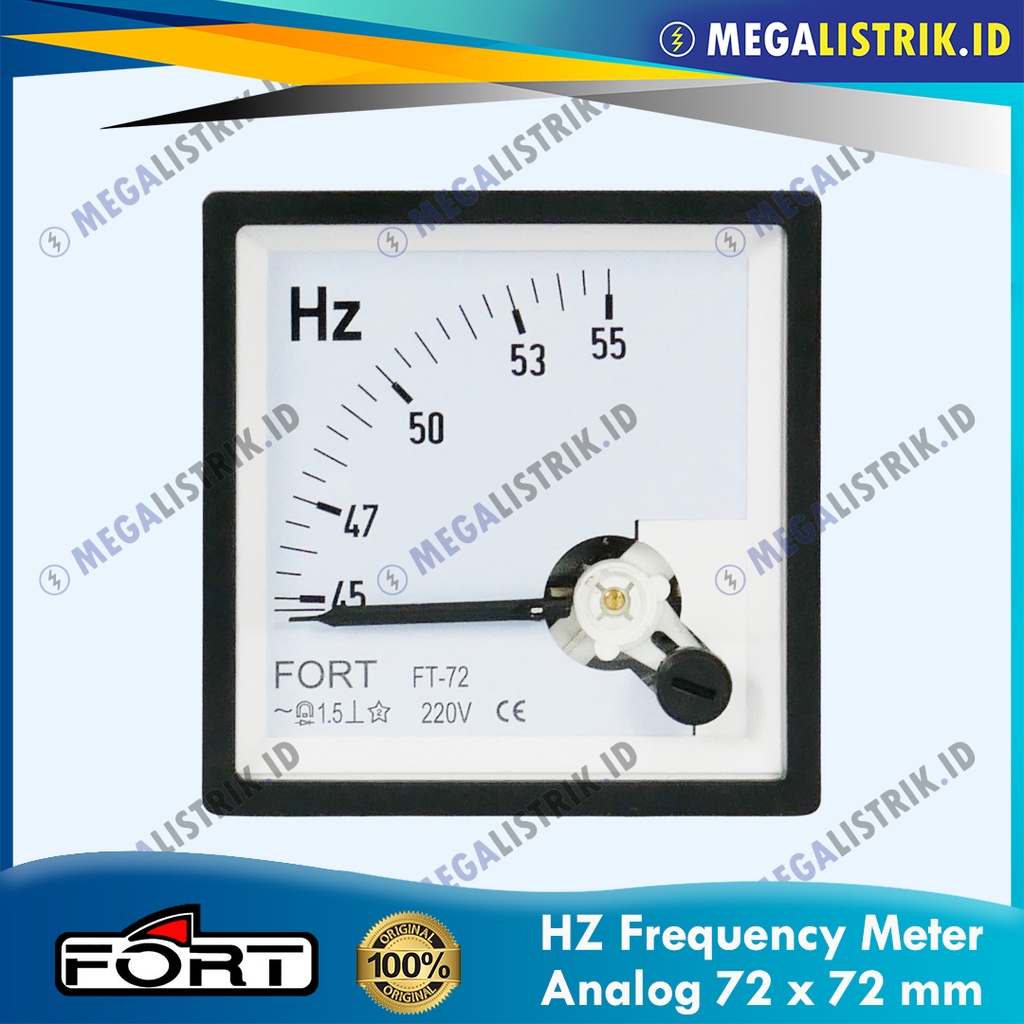Jual FORT HZ METER JARUM FT-72HZ / FREKUENSI 72 X 72 / FREQUENCY METER ...