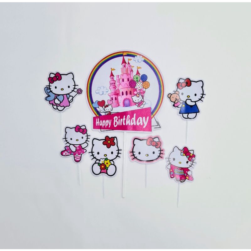 Jual Topper Ulang Tahun Happy Birthday HBD Hello Kitty Balon | Shopee ...