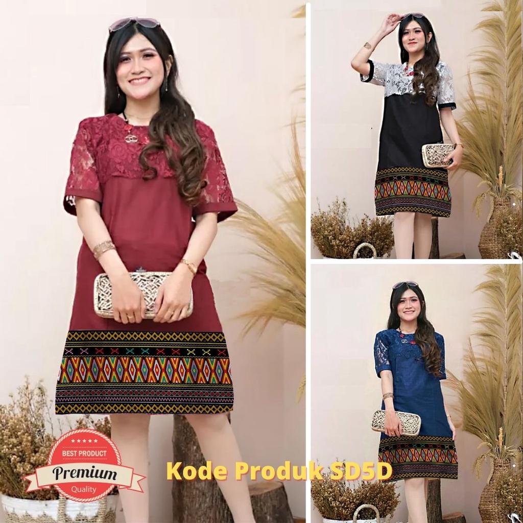 Jual Angelaco | Dress Batik Batak Wanita | Batik Etnik Wanita Motif Ulos SD4 & SD5 | Shopee ...