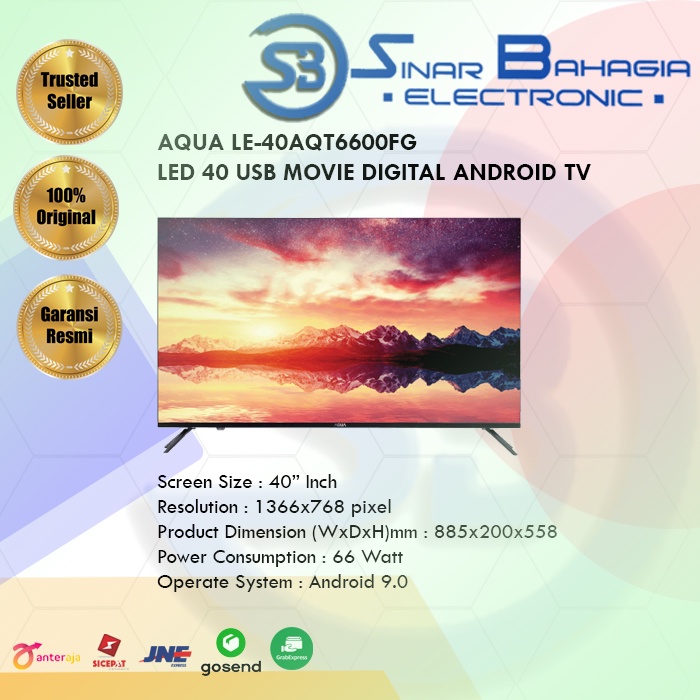 Jual AQUA LE-40AQT6600FG LED 40 USB MOVIE DIGITAL ANDROID TV (NEW) (KHUSUS BANDUNG) | Shopee ...