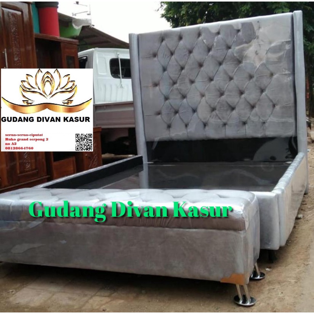 Jual Divan/Difan/Dipan Kasur Kancing Kolam+Puk Tinggi 150cm Indonesia ...