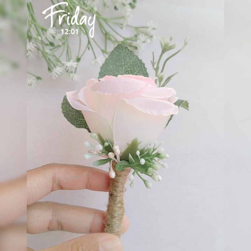 Jual Corsage Boutonniere wedding groom jas pin bross bunga jas dada ...