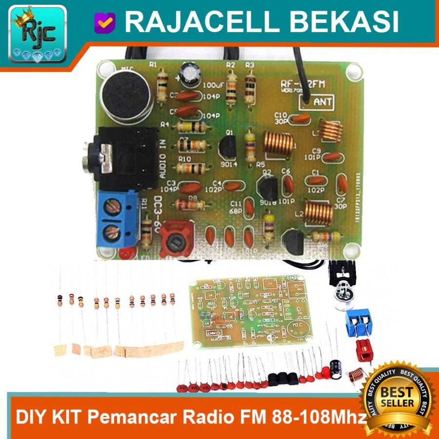 Jual DIY KIT Pemancar Radio FM Wireless Mic 88-108Mhz Transmitter 50M ...