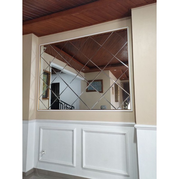 Jual set kaca cermin bevel dekorasi dinding tebal 5mm bevel 1cm/cermin ...