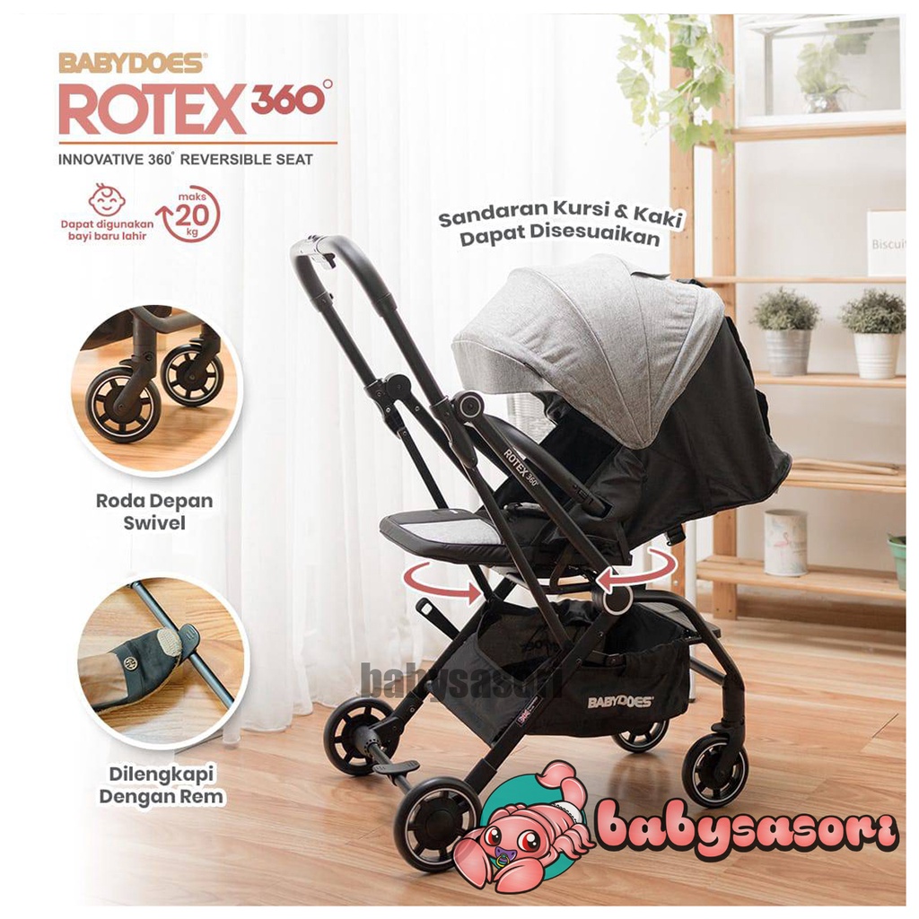 Jual Stroller Reversible Babydoes Rotex Seat Putar 360 (warna tanya ...