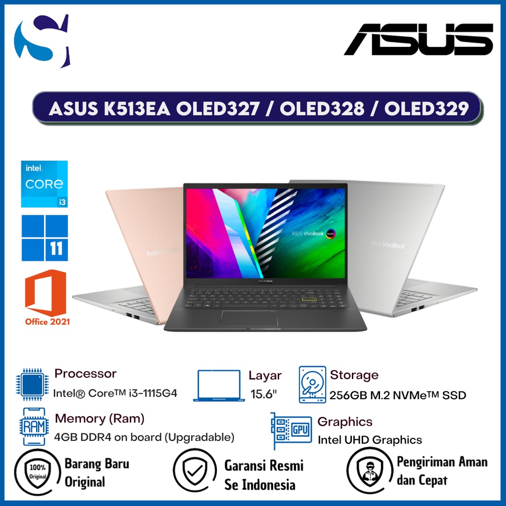 Jual Asus K513EA OLED327 OLED328 OLED329 Core i3 1115G4/4GB/256GB/W11 ...