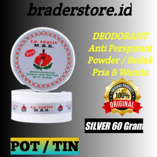 Jual BEDAK MBK POT POWDER DEODORANT | SILVER & PUTIH | TIN POT 60 GRAM | ORIGINAL | Shopee Indonesia