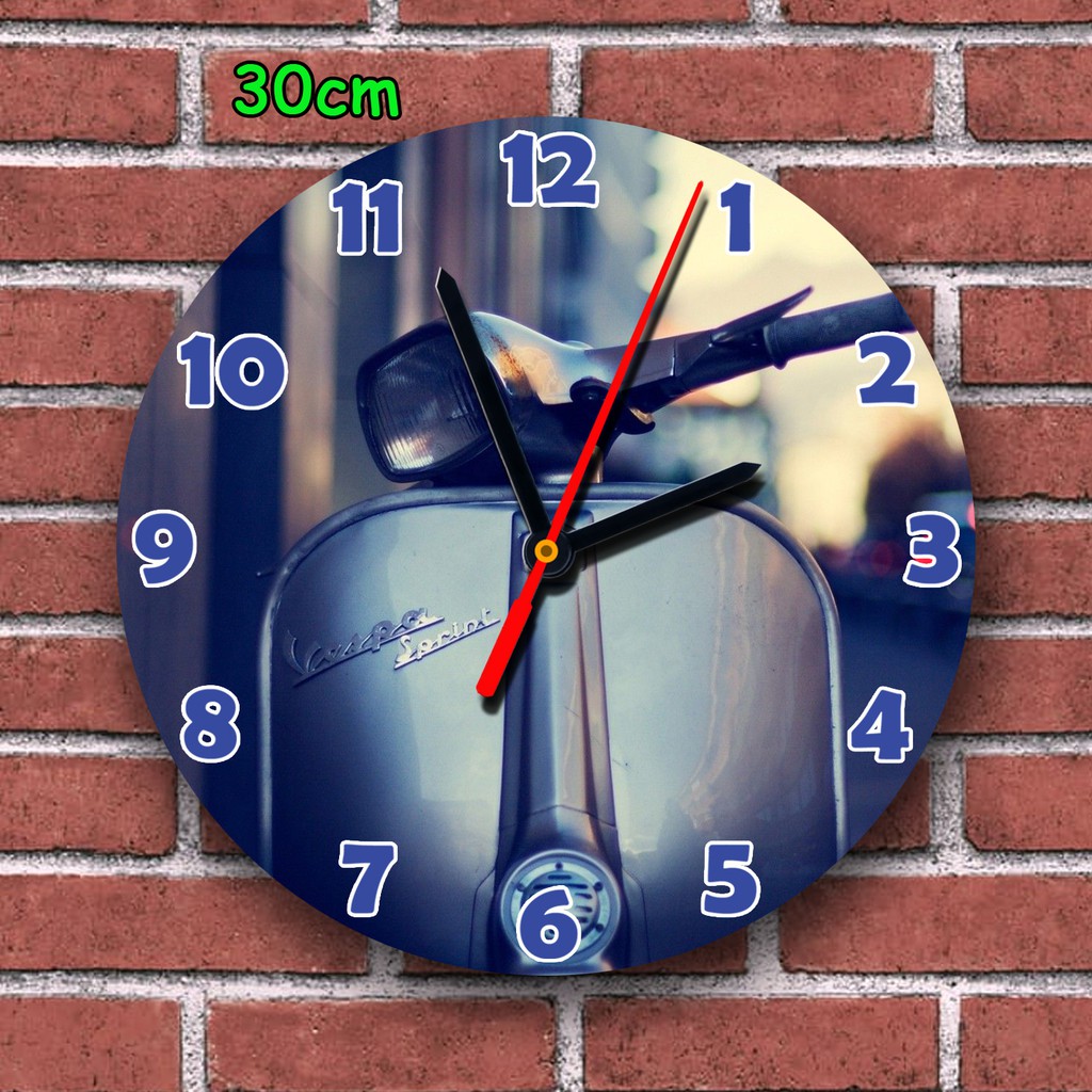 Jual Jam dinding Custom Unik Logo Vespa Klasik 3 | Shopee Indonesia