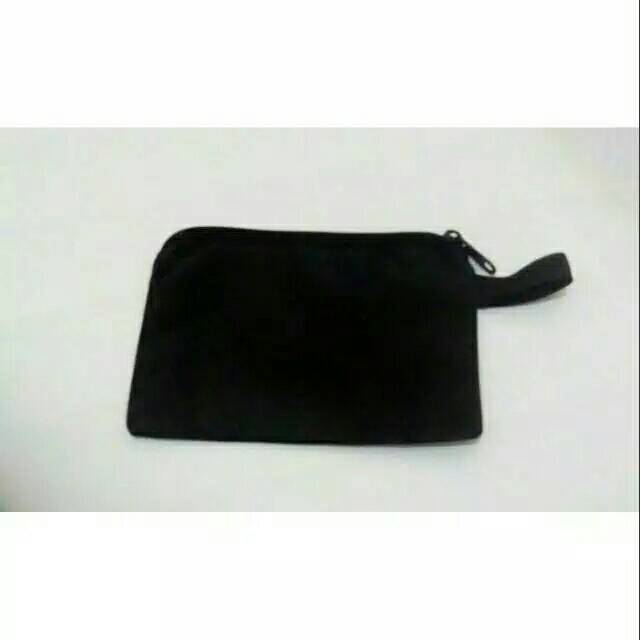 Jual Souvenir pouch dompet hitam polos 15x10cm | Shopee Indonesia