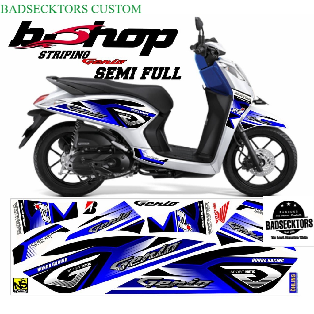 Jual Sticker striping Semi full Genio Biru keren | Shopee Indonesia