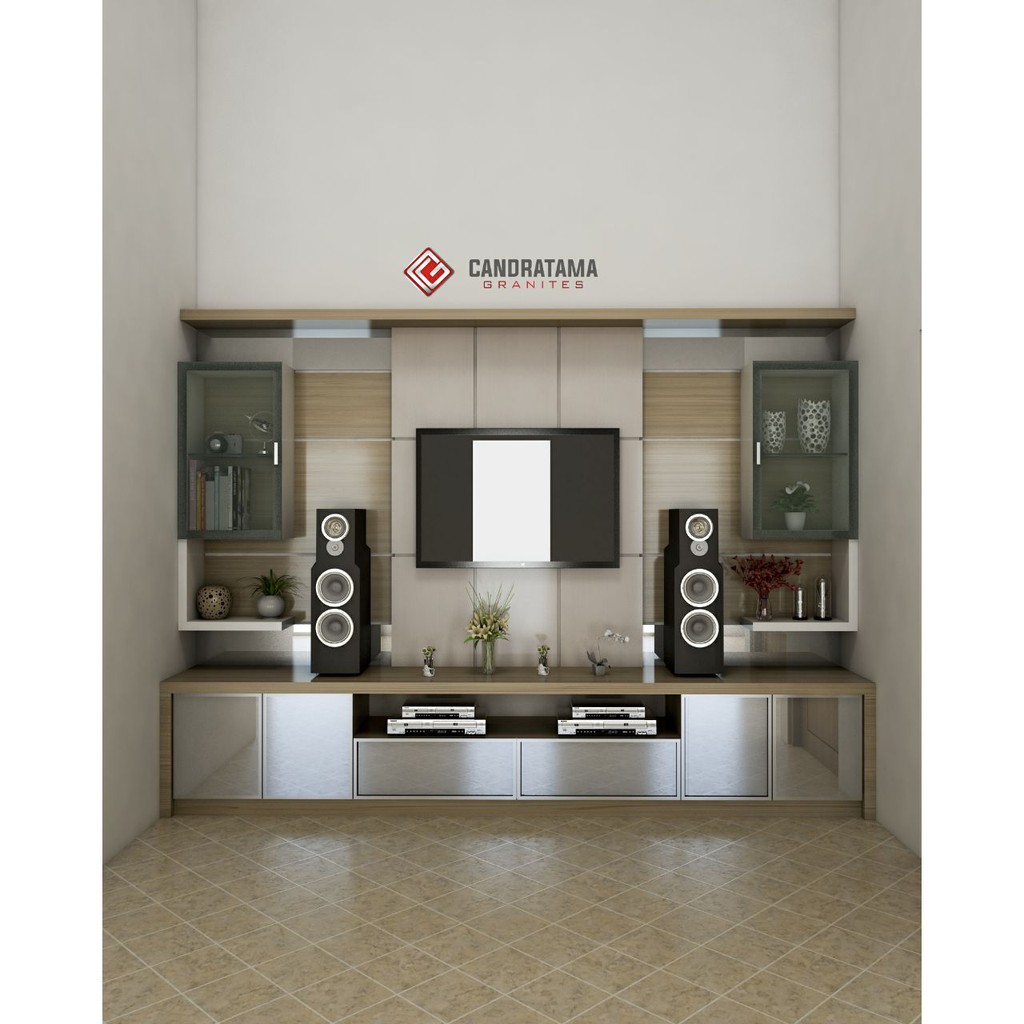 Jual RAK TV BACKDROP TV MEJA TV HARGA PER METER PERSEGI Indonesia