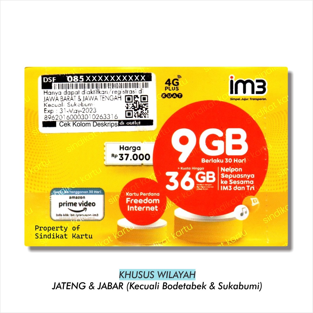 Jual Perdana Indosat 9GB 30Hari (JATENG & JABAR kecuali Sukabumi + Bodetabek) | Shopee Indonesia