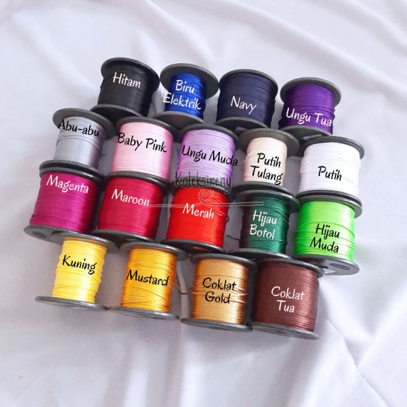 Jual Tali Satin 1mm - Tali Macrame silk 1mm - Tali gelang - Etalase 1 ...