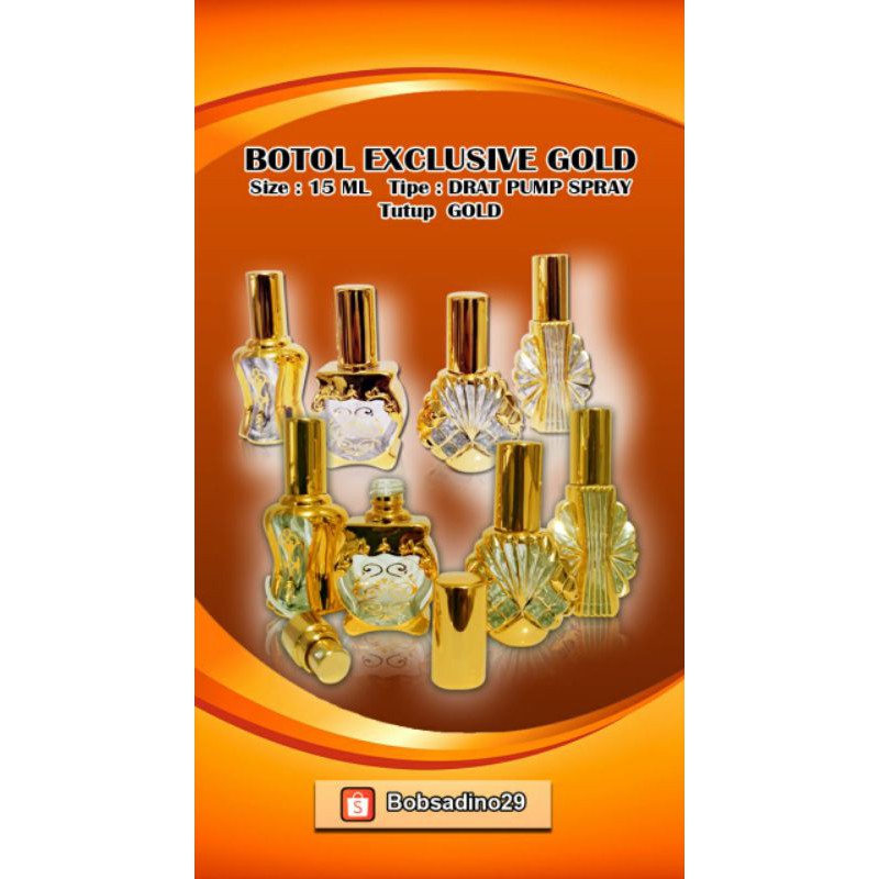 Jual Botol unik Gold/15ml/Exclusive botol/Spray drat Mewah | Shopee ...