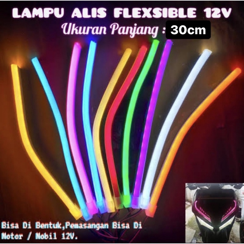 Jual LAMPU ALIS MOTOR DRL Neon Flex Flexible non bintik 30 CM (harga ...