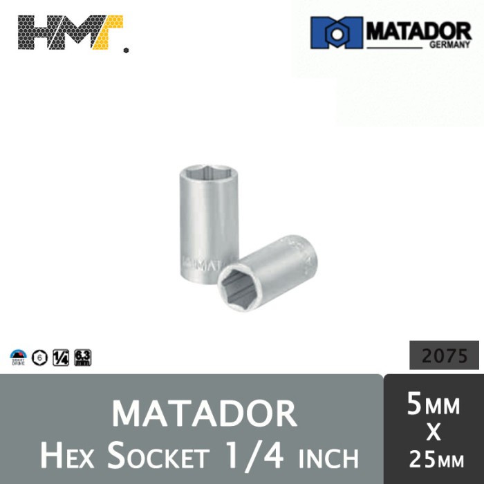 Jual MATADOR 2075 Socket 1/4" 5 x 25 mm | Shopee Indonesia