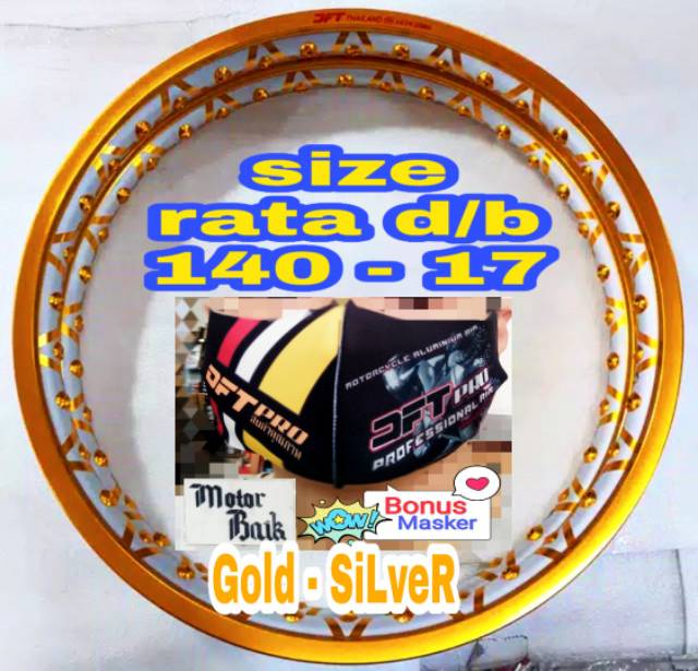 Velg DFT Vilen 1set = 2 buah size 140 + 140 ring 17 Pro Thailand VLine ...