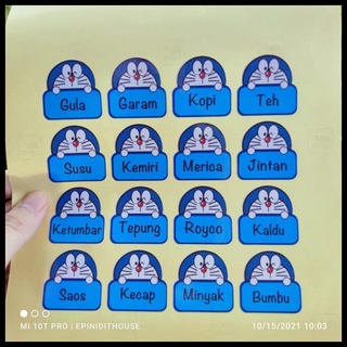 Jual Stiker Toples Doraemon Label Nama Bumbu Dapur Tempel Anti Air ...