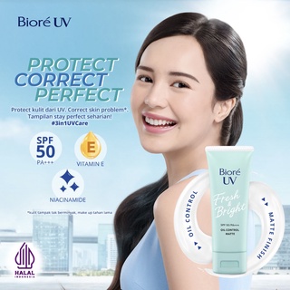Jual BIORE UV Fresh & Bright Instant Cover Sunscreen SPF 50+ PA+++ Oil ...