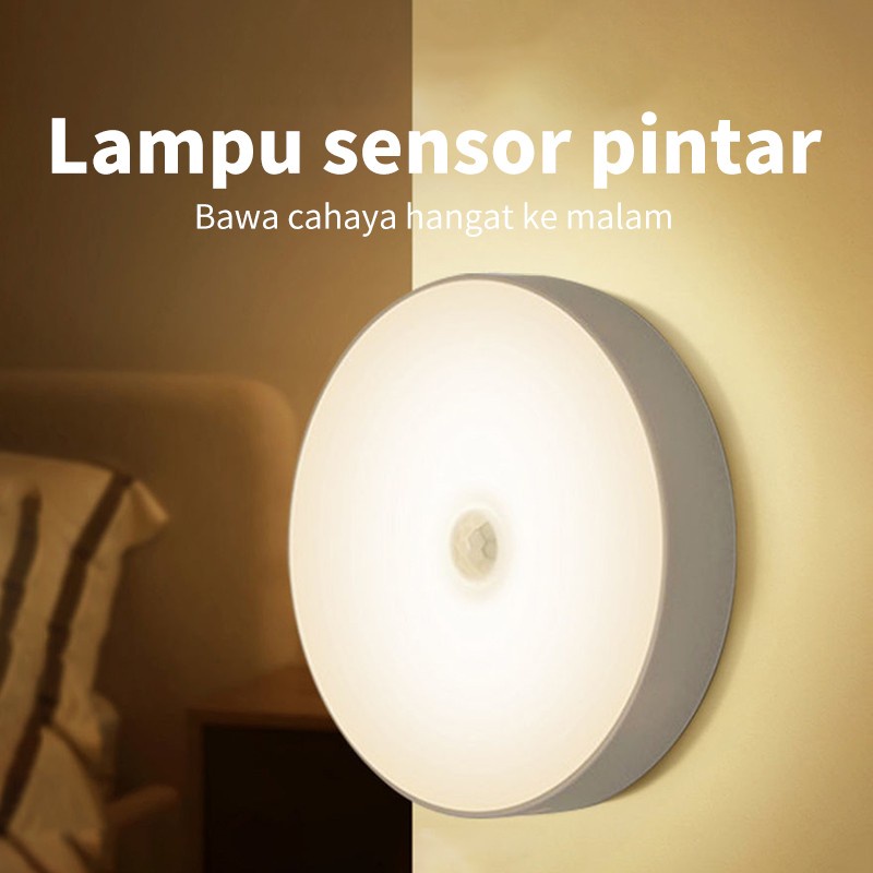 Jual Lampu LED Sensor Gerak Otomatis Rechargeable Kamar Mandi Tidur ...