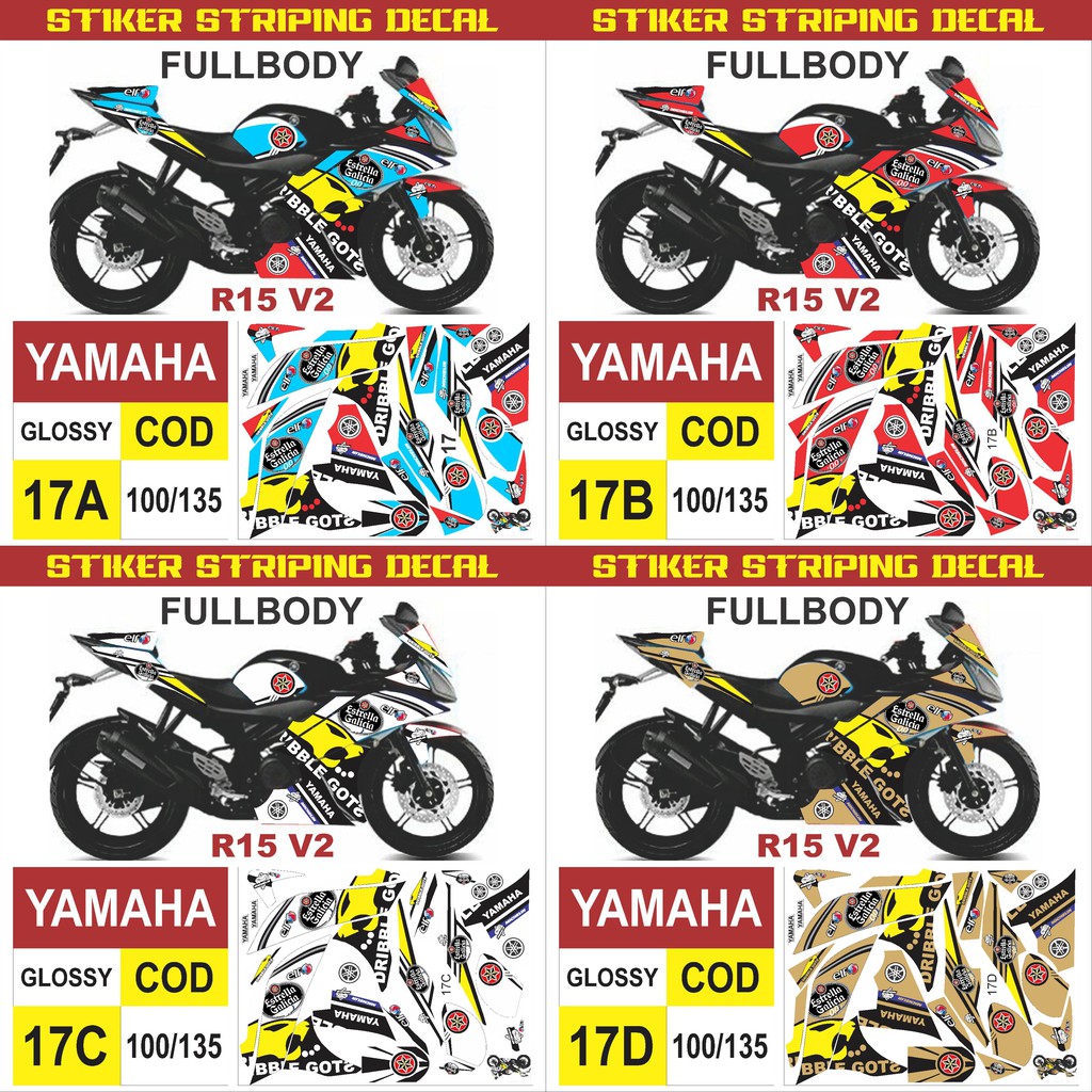 Jual Stiker striping decal yamaha R15 V2 Fullbody | Shopee Indonesia