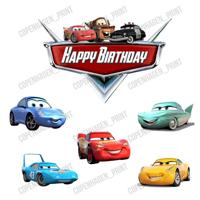 Jual Topper Kertas CARS Kue Ulang Tahun / Birthday Cake / hiasan kue ...