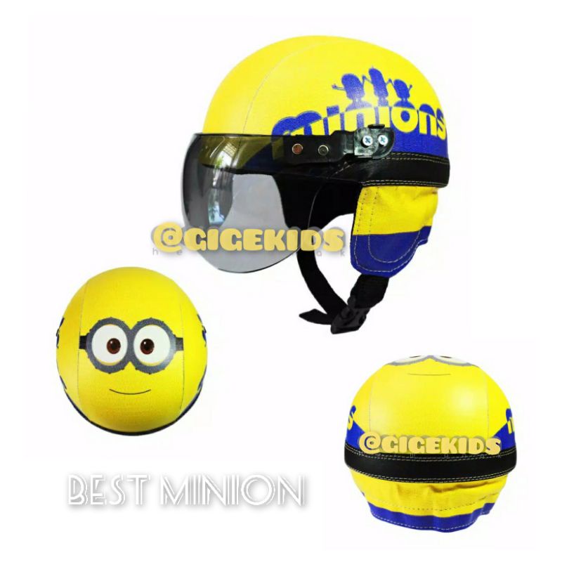 Jual HELM ANAK RETRO SUPER MINION KUNING | Shopee Indonesia