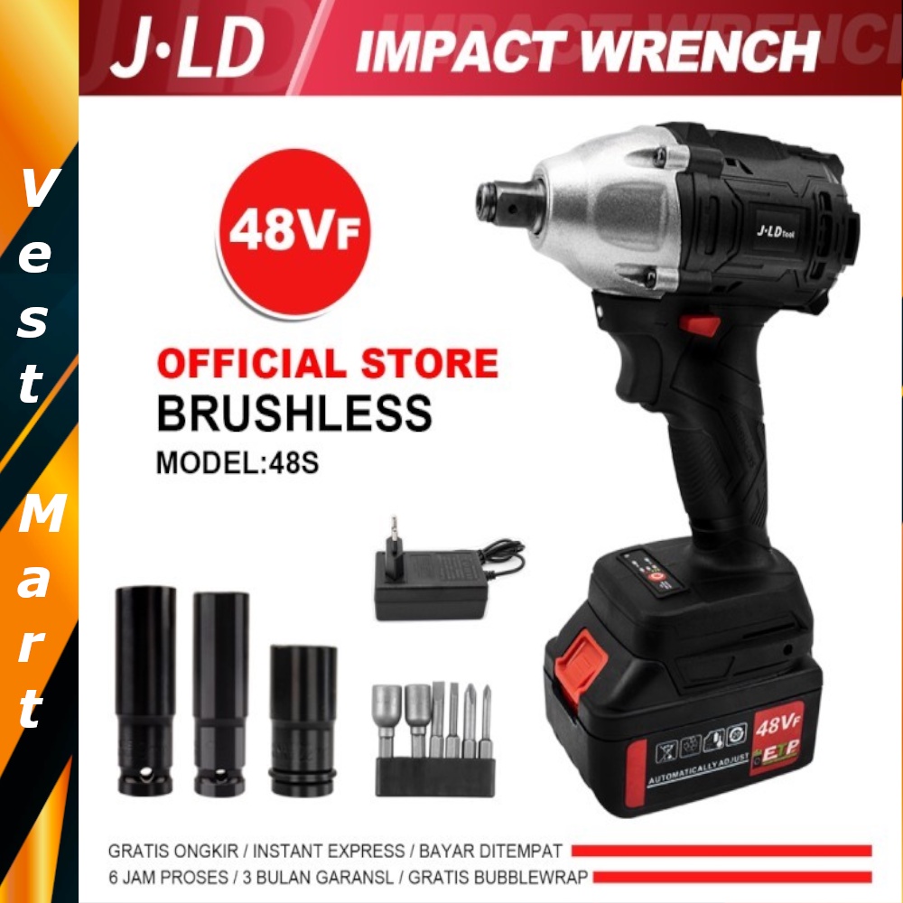 Jual Impact Wrench JLD Tools 48s Mesin Bor 48Volt Brushless | Shopee ...