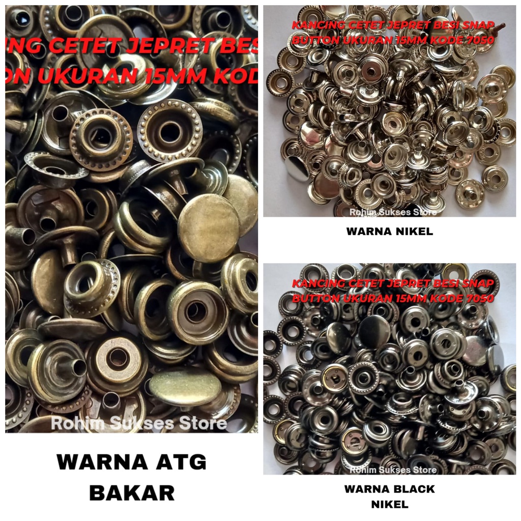 Jual Kancing Cetet Jepret Knop Snap Button Besi 7050 15mm Harga Eceran ...