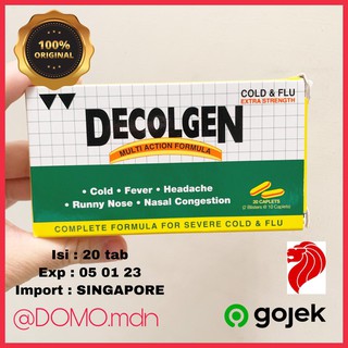 Jual DECOLGEN SINGAPORE COLD AND FLU EXTRA STRENGTH FEVER HEADACHE ...