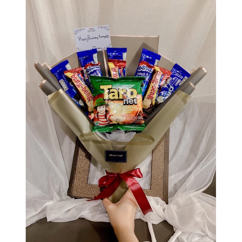 Jual snack bouquet/ bouquet snack/ snack bucket/ bucket ulang tahun ...