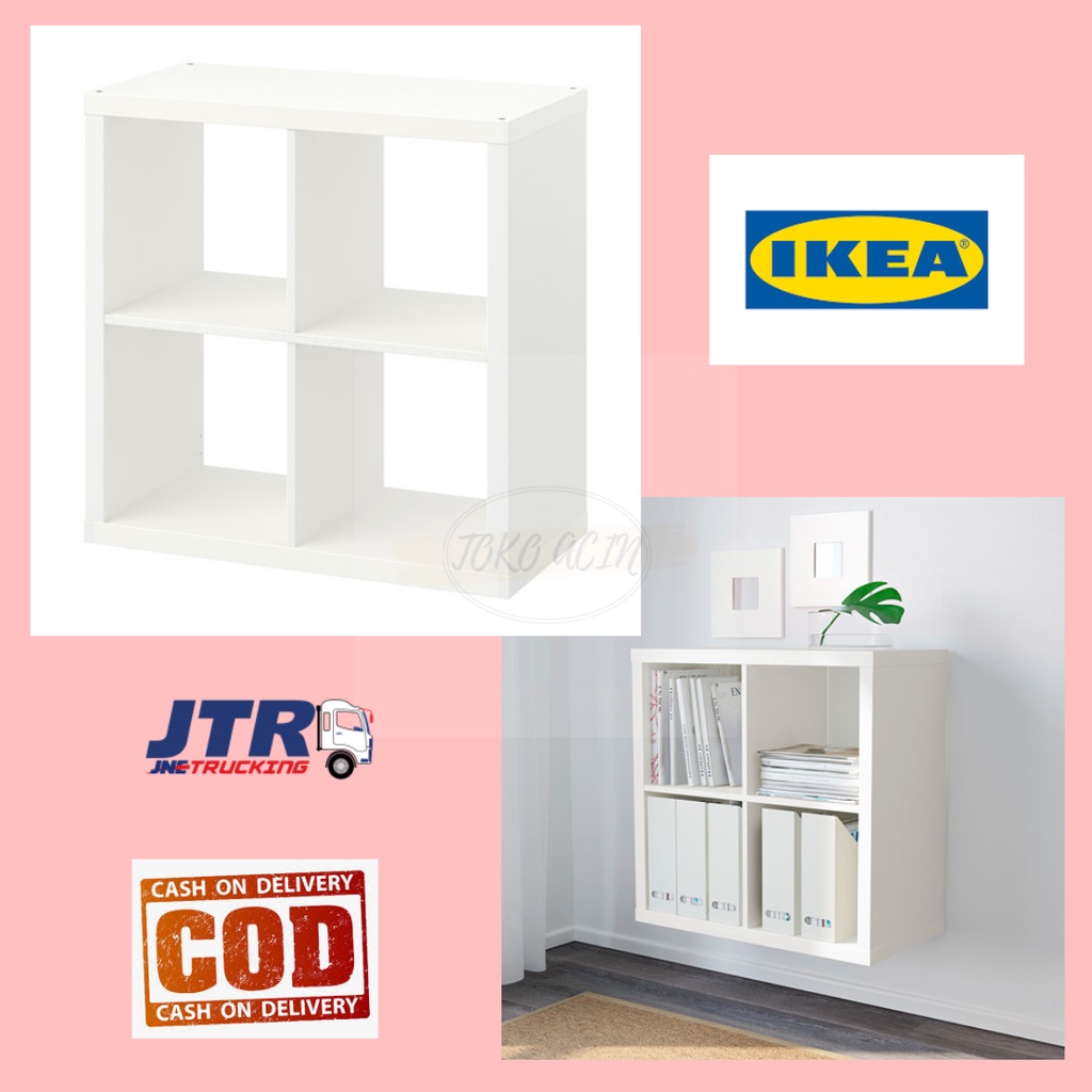 Jual KALLAX Unit rak putih uk 77x77 cm, rak buku, rak serbaguna, rak ...