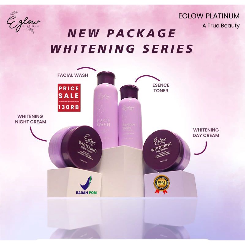 Jual E Glow Platinum Whitening Original New Packaging | Shopee Indonesia